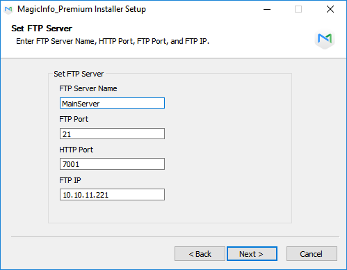 설치하기 - MagicINFO Server 9 - Global Site