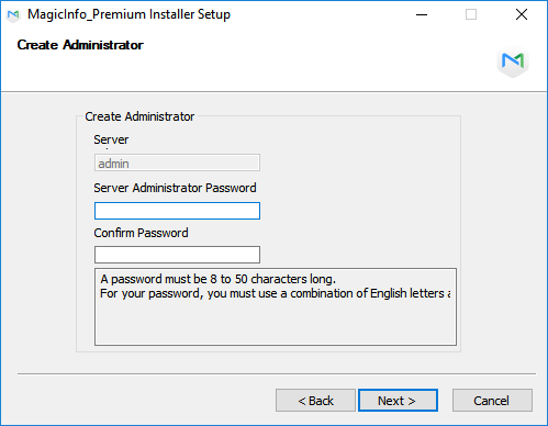 설치하기 - MagicINFO Server - Global Site