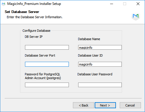 설치하기 - MagicINFO Server - Global Site