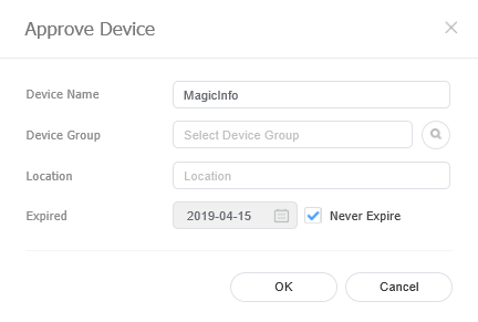 콘텐츠를 재생할 장치 등록하기 - MagicINFO Server - Global Site