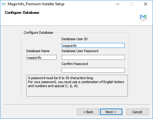 설치하기 - MagicINFO RM Server - Global Site