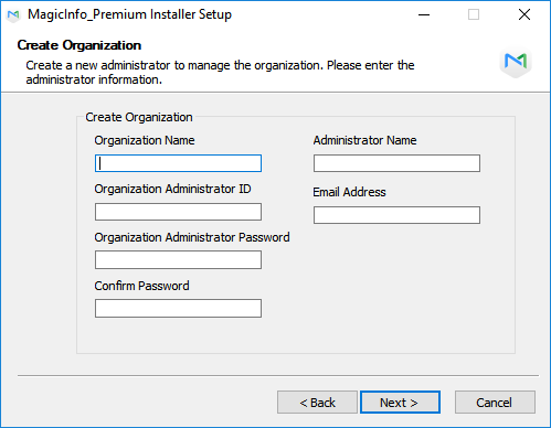 설치하기 - MagicINFO RM Server - Global Site