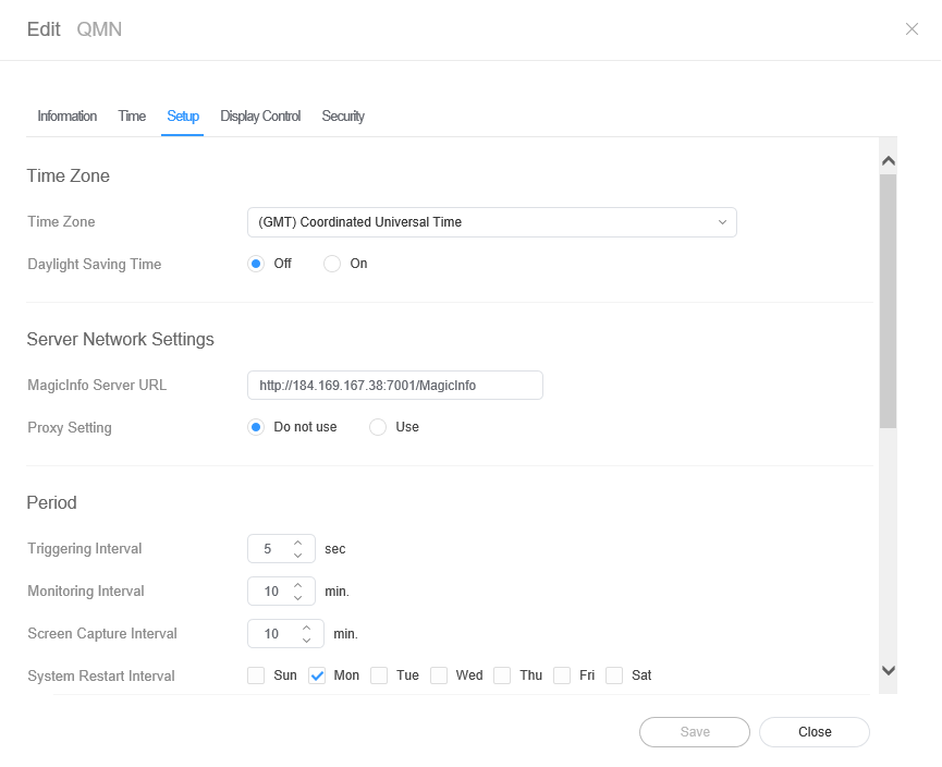장치 관리하기 - MagicINFO RM Server - Global Site
