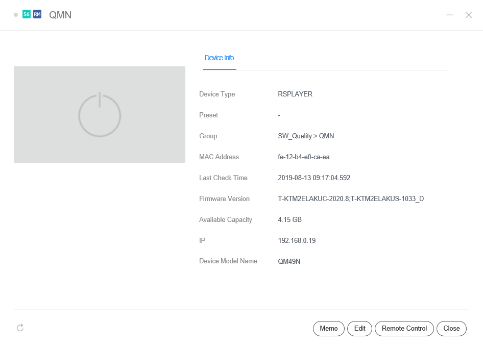 장치 관리하기 - MagicINFO RM Server - Global Site