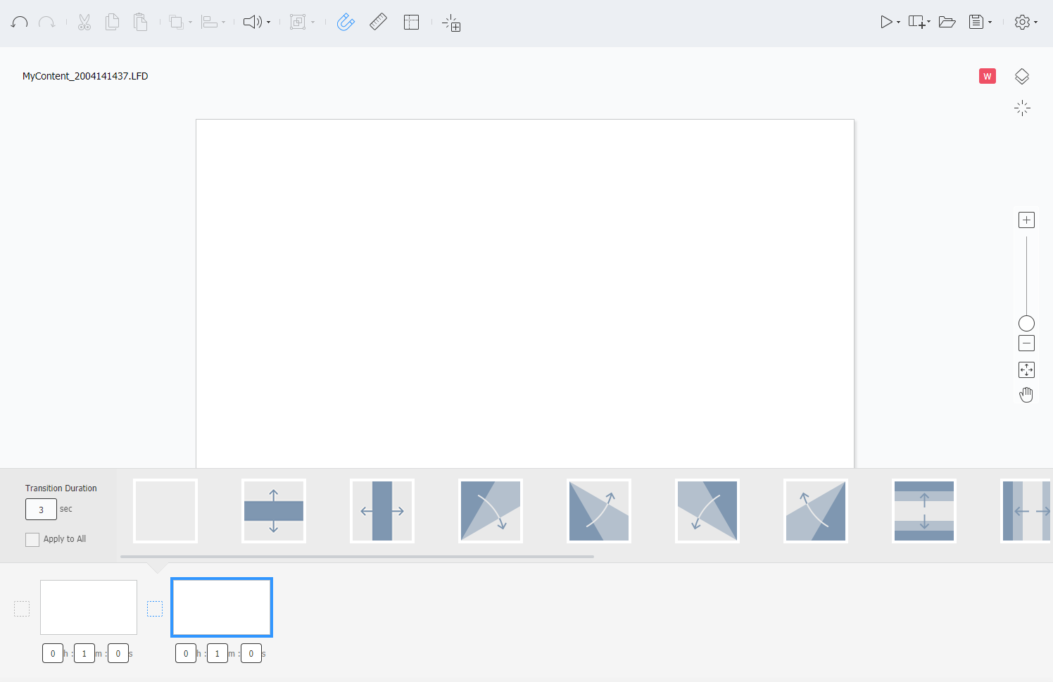페이지 전환 효과 - MagicINFO Server 8 - Global Site