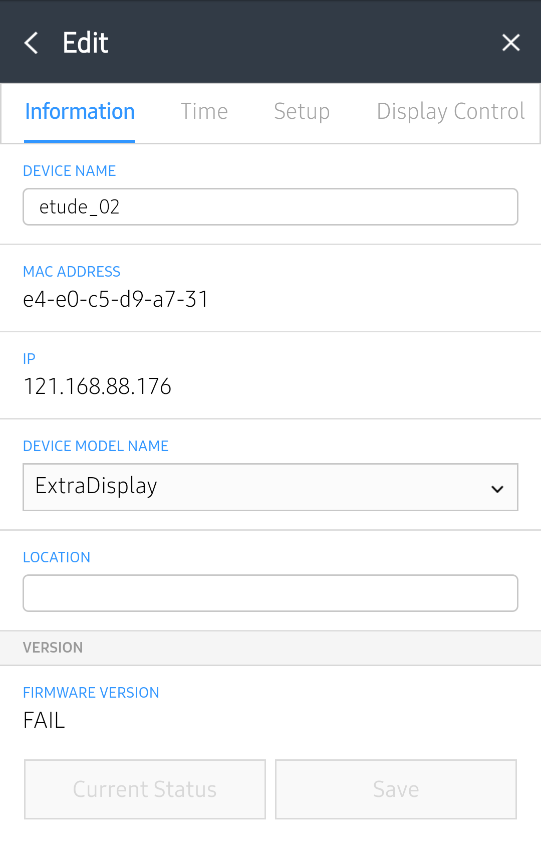 장치 정보 관리하기 - MagicINFO Server 9 - Global Site